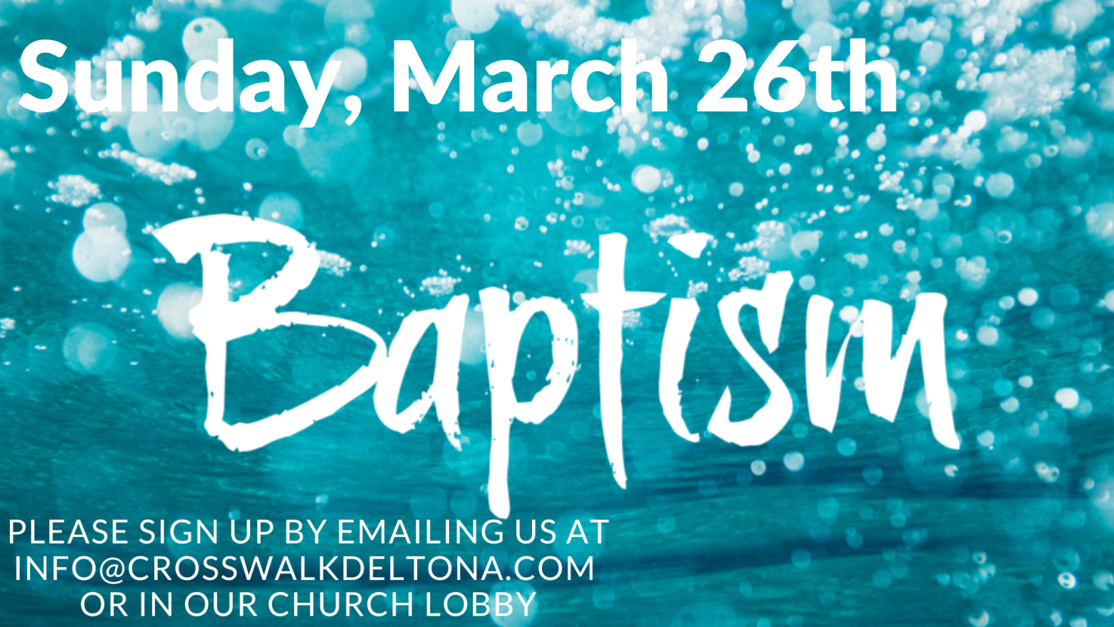 Baptism - Cross Walk Church || Deltona, Florida